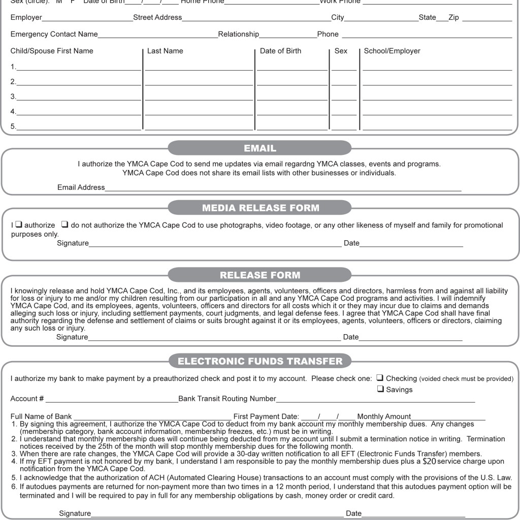 membership application - YMCA Cape Cod