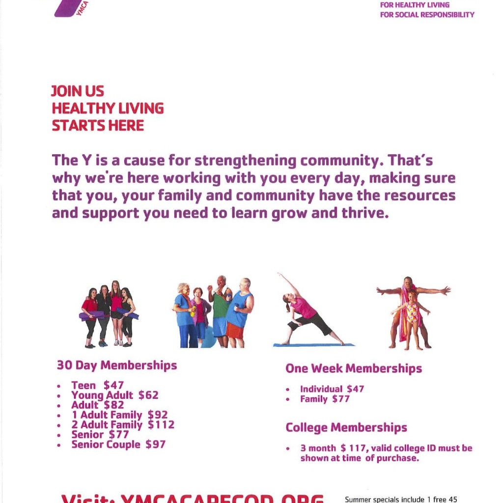 membership specials -summer - YMCA Cape Cod